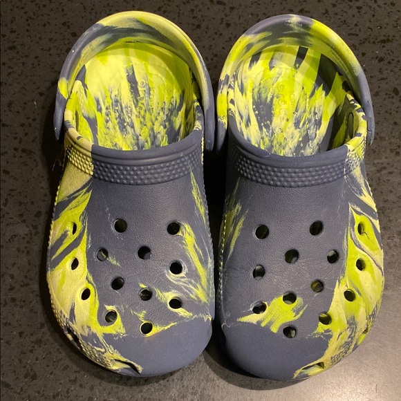 CROCS | Shoes | Kids Blue And Yellow Crocs | Poshmark